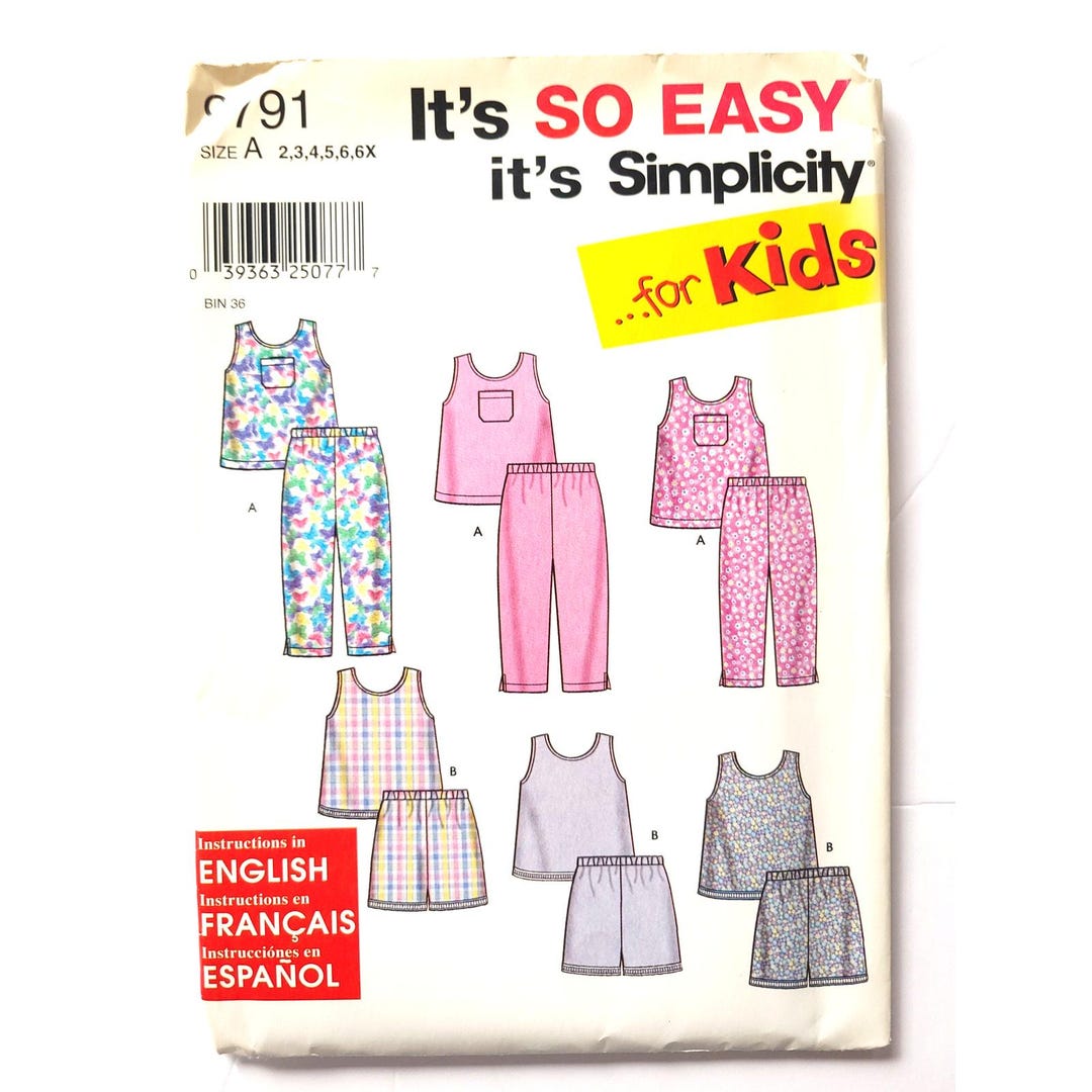 EASY Sewing Pattern for Kids' Summer Clothes - Tank Top, Shorts, Pants ...