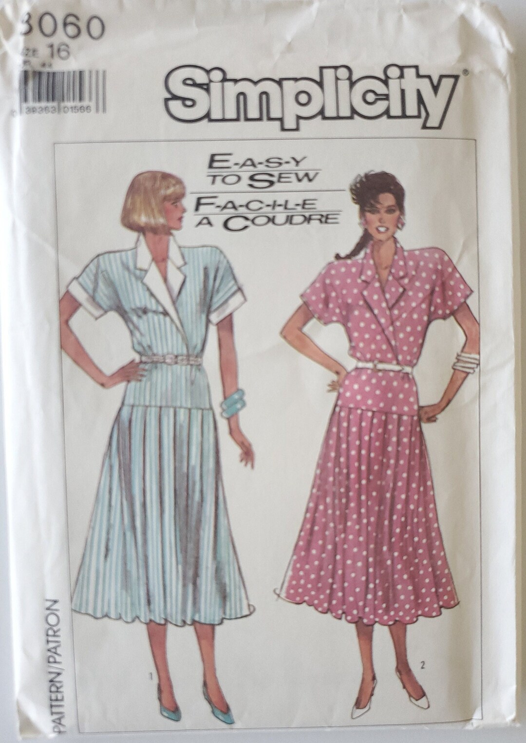 B38 UNCUT 80s Easy Sewing Pattern for Dress With Kimono - Etsy Australia