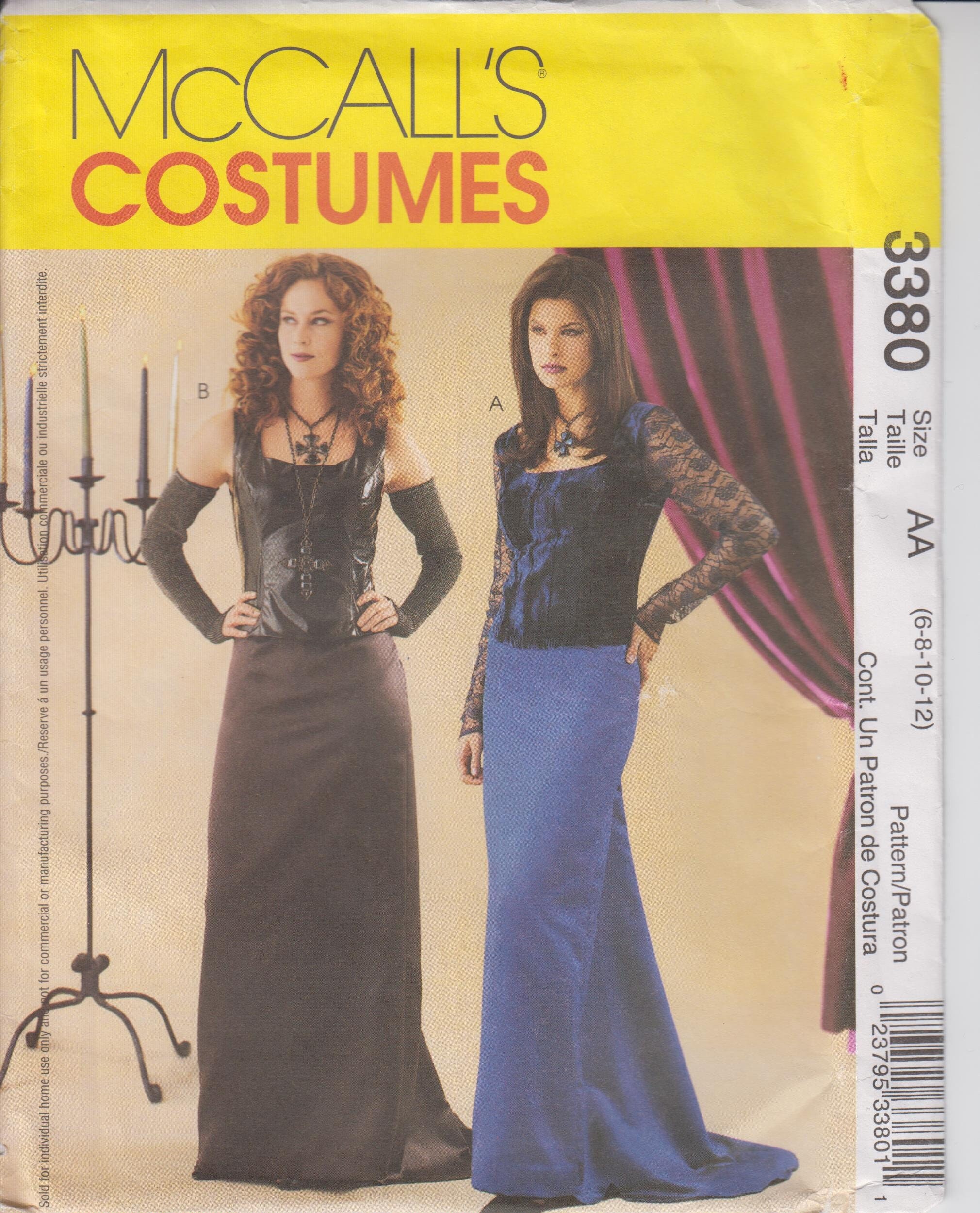 Womens UNCUT Gothic Costume Sewing Pattern Princess Seams - Etsy Canada