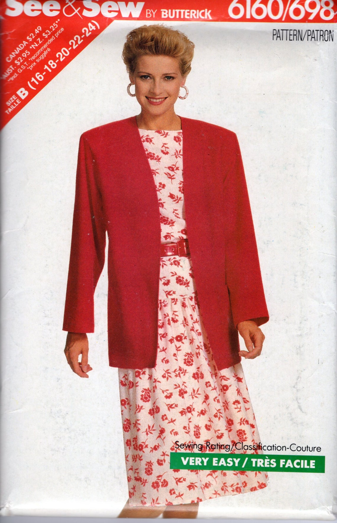Easy UNCUT Sewing Pattern Loose Fitting Jacket & Midi Length | Etsy