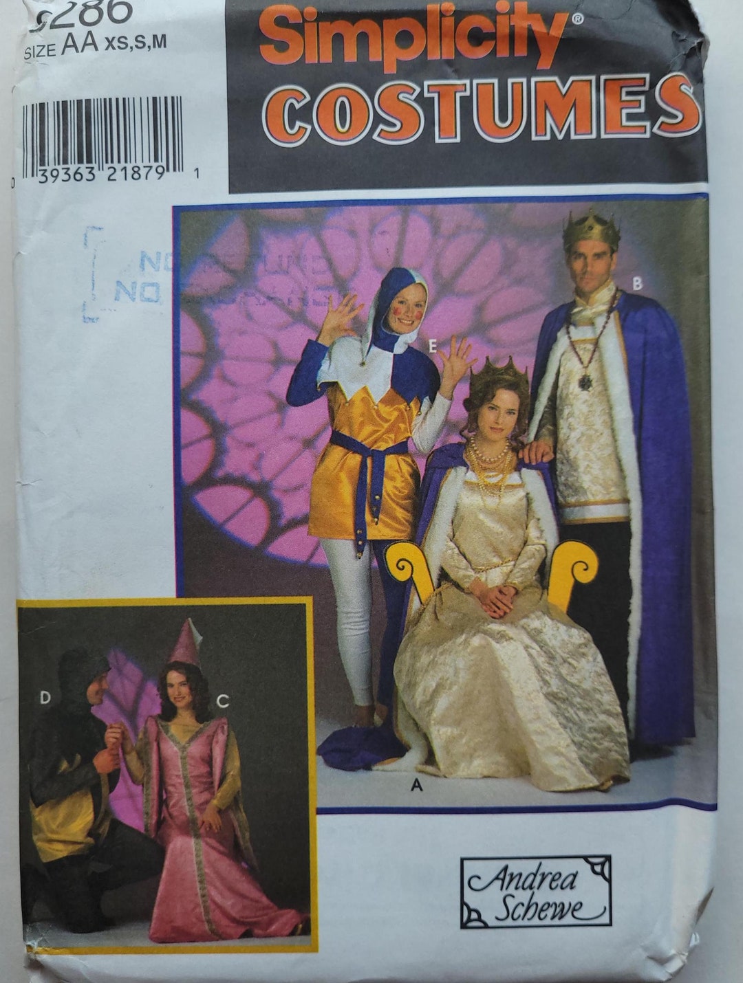 1990s Vintage Sewing Pattern for Uncut Medieval King, Queen, Princess ...