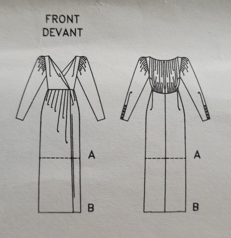 1990s Vintage Sewing Pattern for Emanuel Ungaro Wrap Dress Evening Gown ...