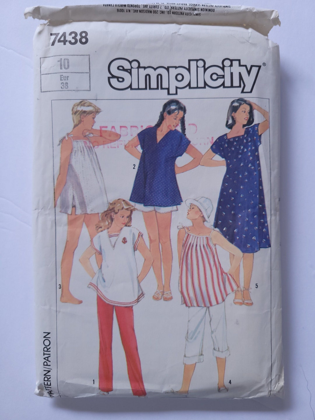 B32.5 Maternity Pattern - 80s UNCUT Sewing Pattern for Maternity Dress ...