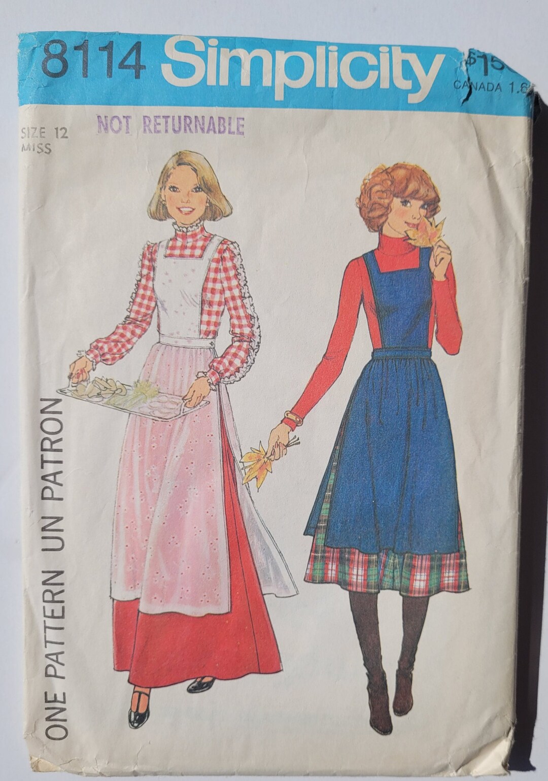 Vintage Sewing Pattern for Boho Cottagcore Apron-style Jumper and ...