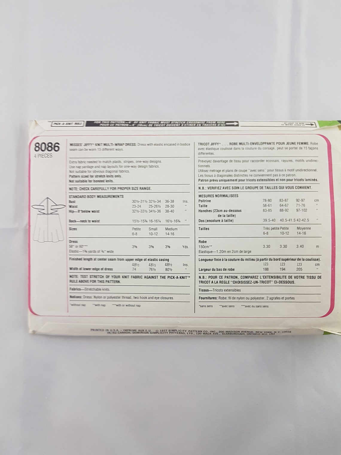 Bust 32.5/34 Convertible Dress Pattern Multi-wrap Maxi - Etsy Canada