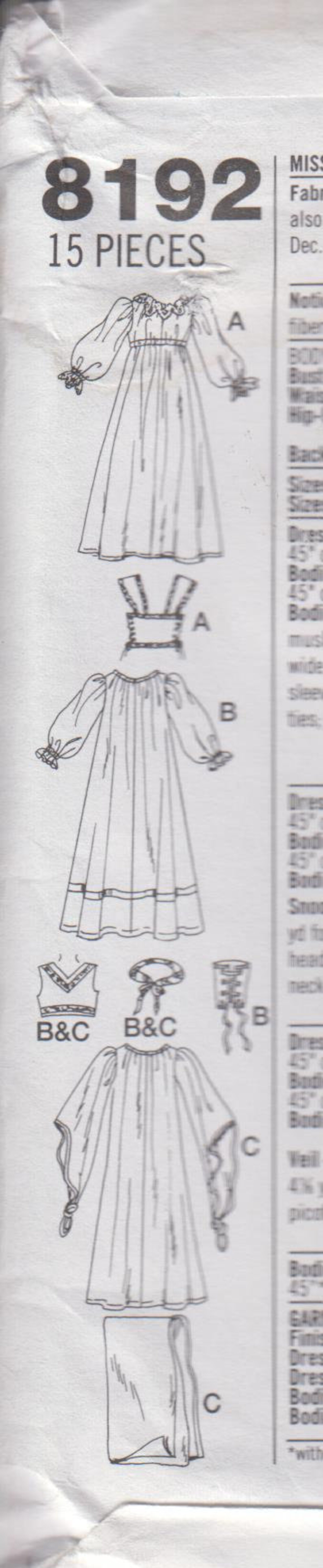 Medieval Dress Sewing Pattern - Women's Historical Costume - Vintage ...