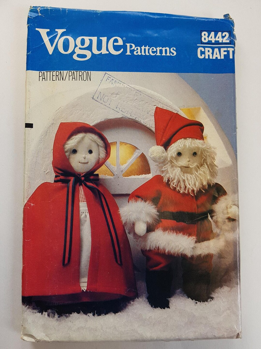 UNCUT Sewing Pattern for Santa Claus and Mrs. Claus 17" Dolls Christmas ...