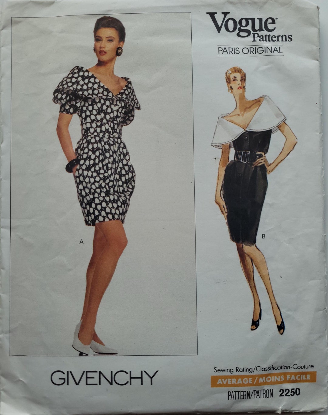 Givenchy Pattern - Vintage Sewing Pattern for off Shoulder Fitted Retro ...