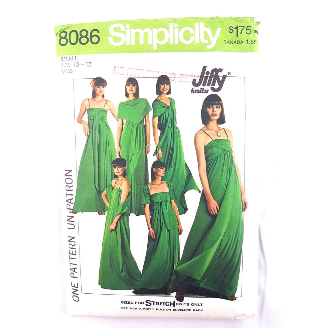 Convertible Dress Pattern, Multi-wrap Maxi Dress Sewing Pattern, 1970s ...