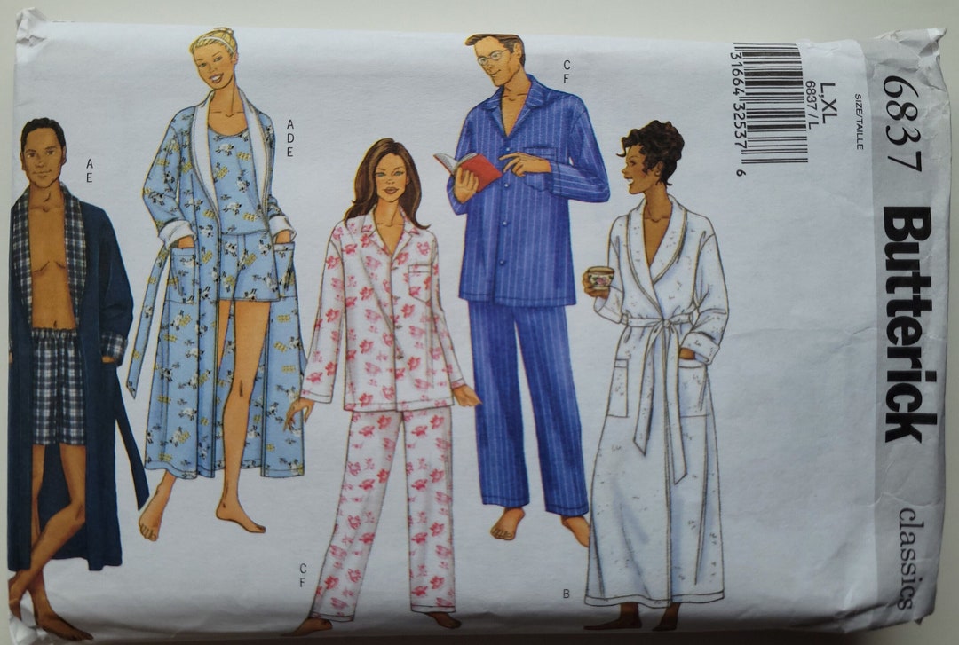 Easy Robe Pattern Sewing Pattern for Unisex Robe, Belt, Top, Short ...