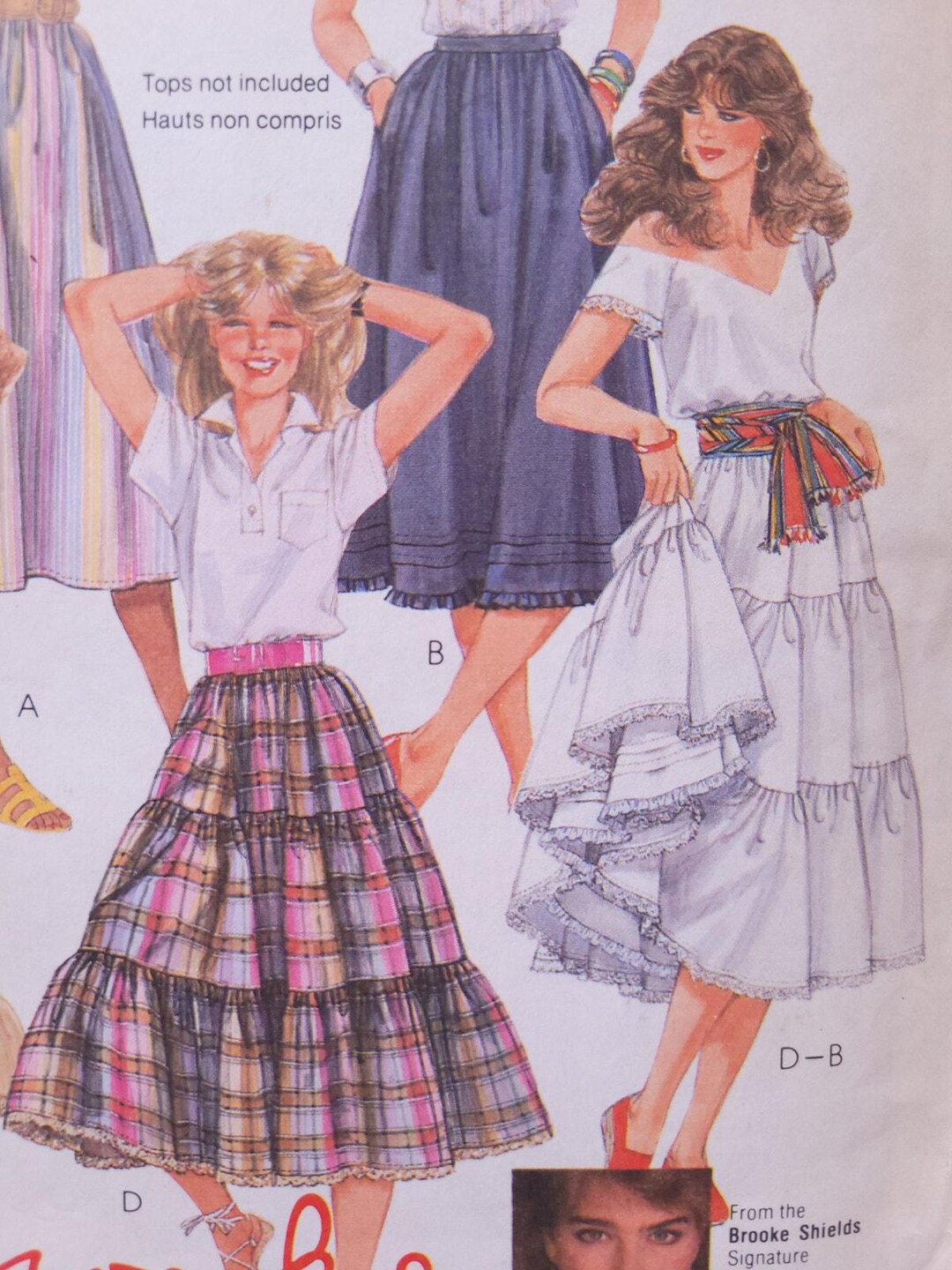 UNCUT Vintage 80s Sewing Pattern for Tiered Skirt With Pockets, Waist ...