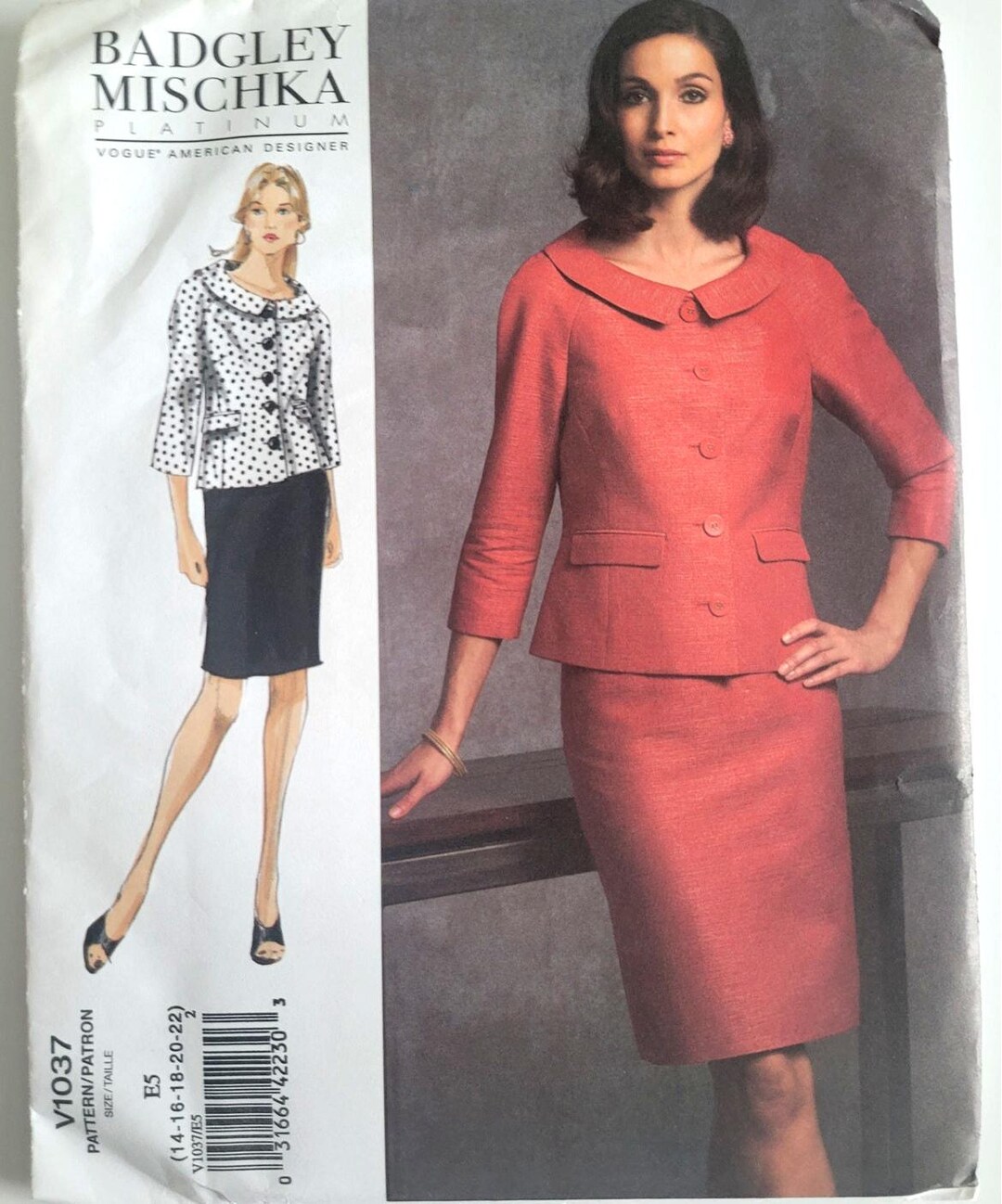 Vogue 1037 Sewing Pattern for Badgley Mischka Jacket and Straight Skirt ...