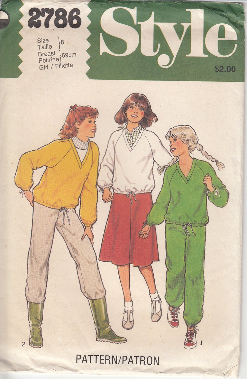 Sewing Pattern for Girls Size 8 Track Suit Sweat Shirt - Etsy