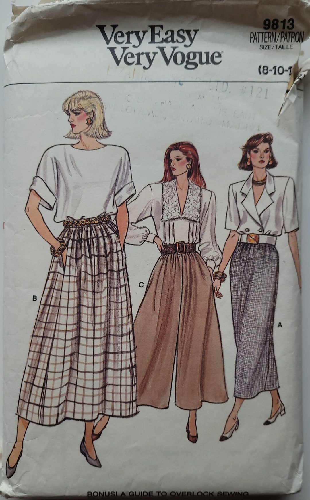 Easy Culottes Pattern - Vintage Sewing Pattern for Straight or Dirndl ...