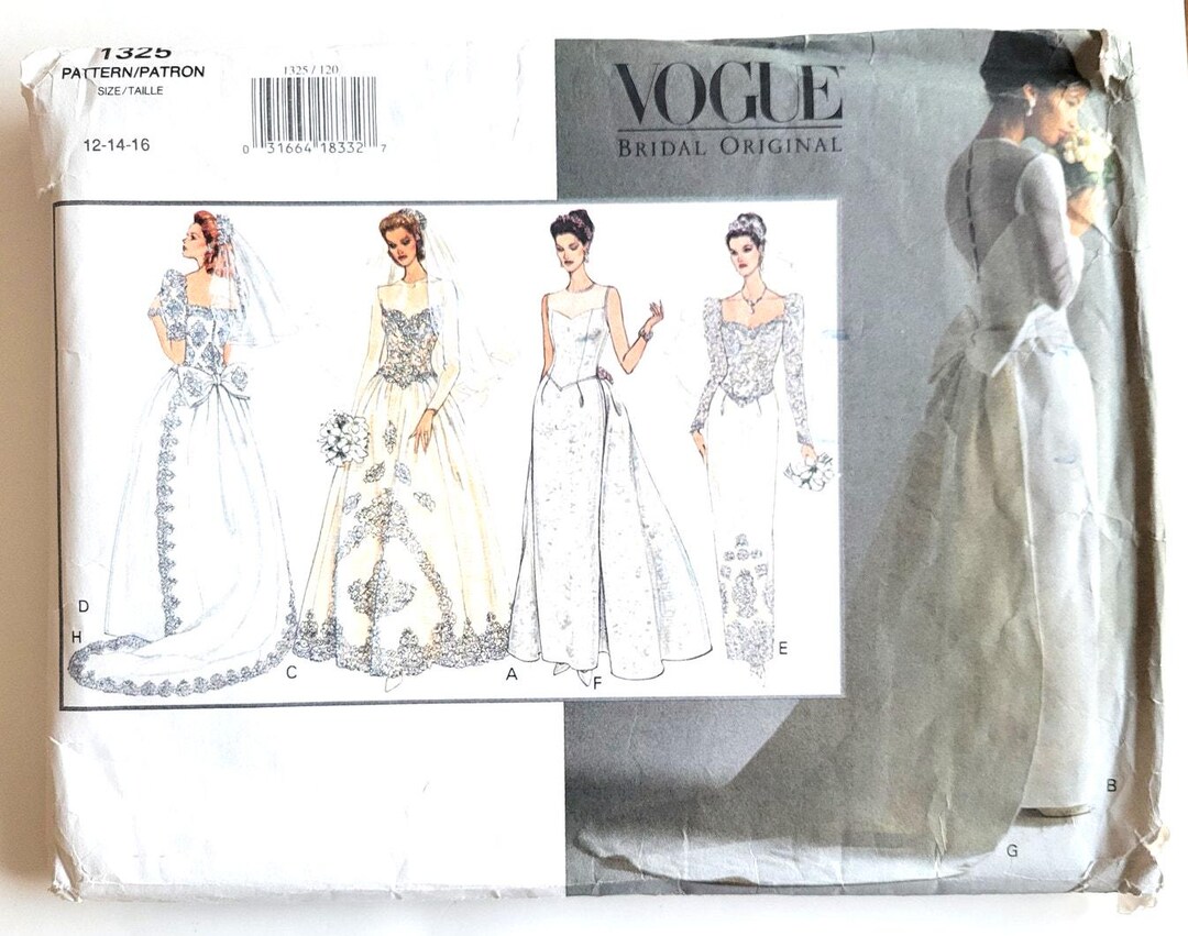 Vintage 90s Sewing Pattern for Floor Length Wedding Dress With Dropped ...