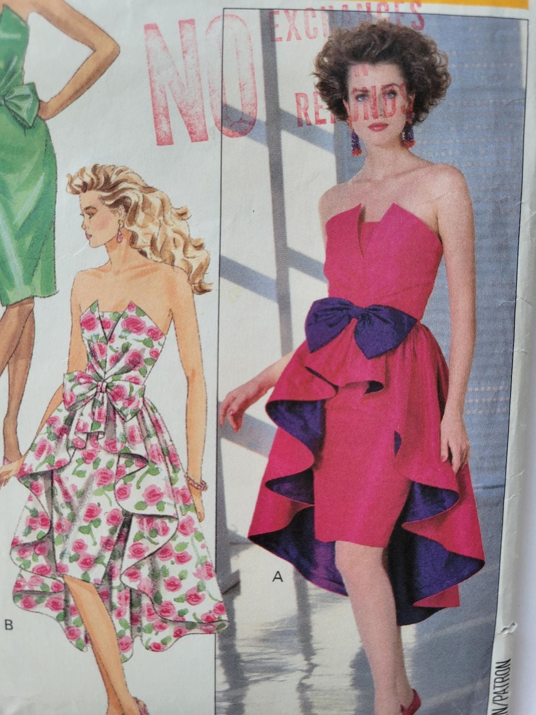 80s Prom Dress Pattern, 1980s Vintage Sewing Pattern for Epic Strapless ...
