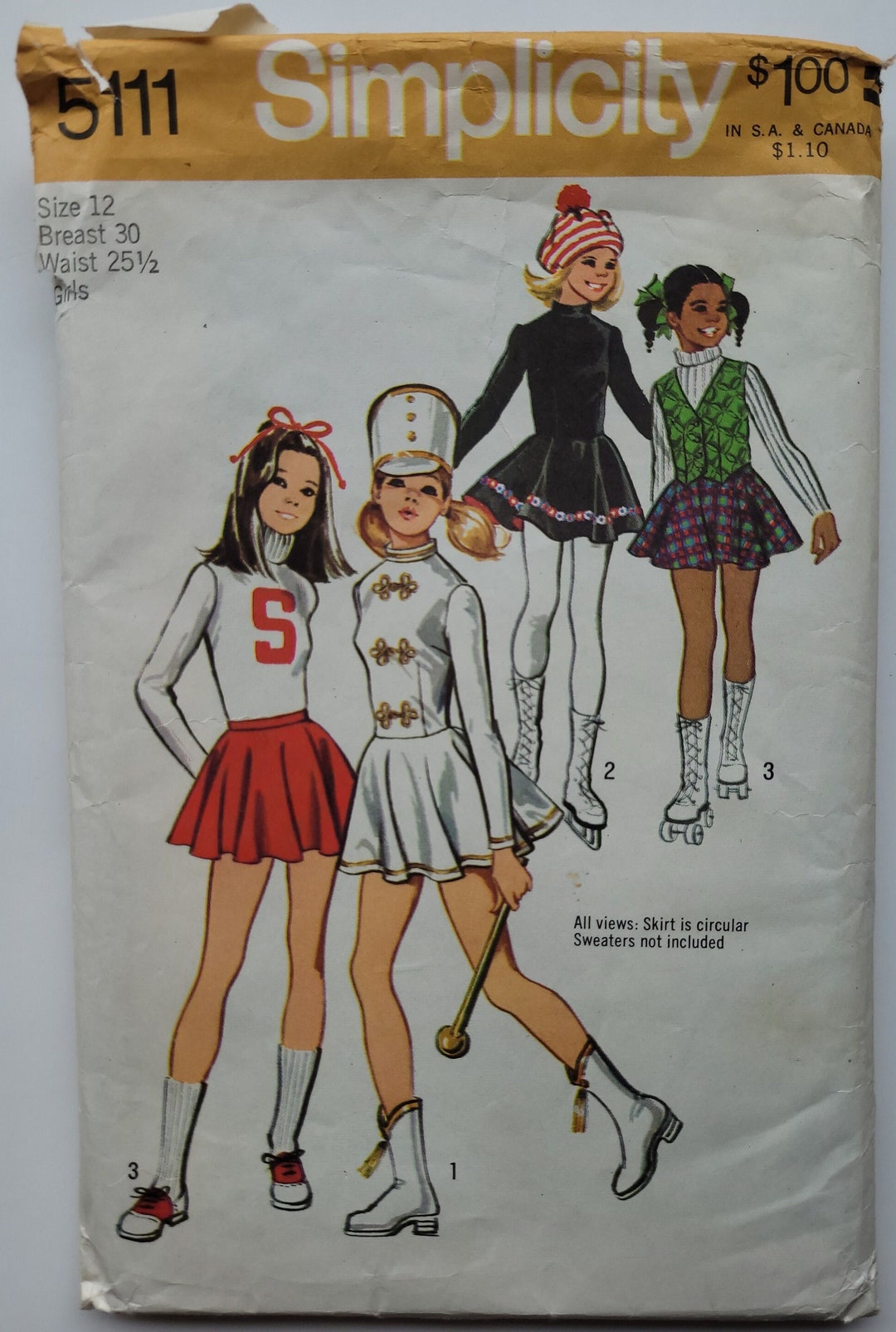 Sewing Pattern for Teen Girls' Skating Dress With Skirt, Cheerleader ...