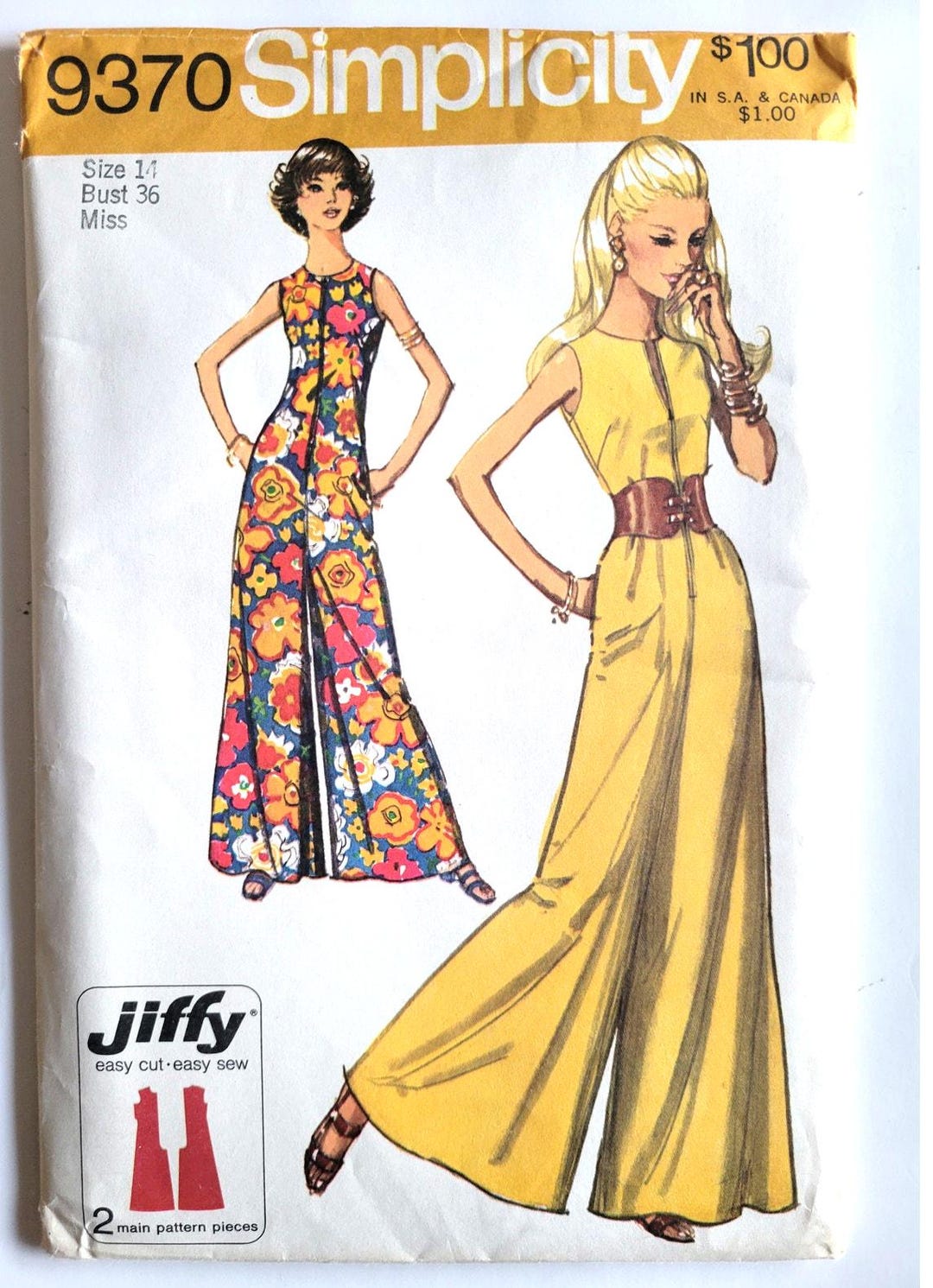 Easy B36 1970s Vintage Sewing Pattern for Collarless Sleeveless ...