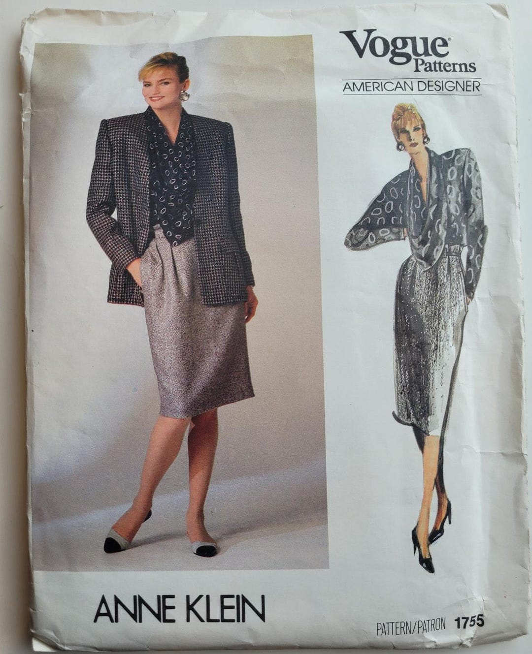 Vintage 80s Sewing Pattern for Below Hip Jacket, Straight Skirt With ...