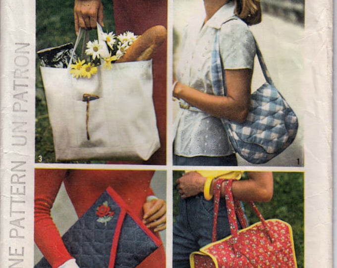 Vintage Sewing Pattern 70s SET of BAGS Shopping Tote Shoulder - Etsy