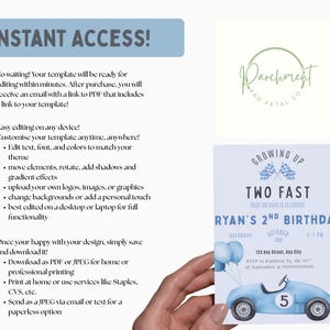 Editable Race Car Birthday Invitation | Boys 2nd Birthday Invite | "two ...