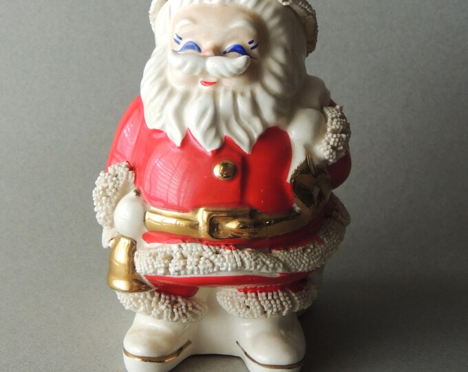 Vintage Santa Bank, Vintage Christmas Decor, 1950's, Ceramic Santa Bank ...