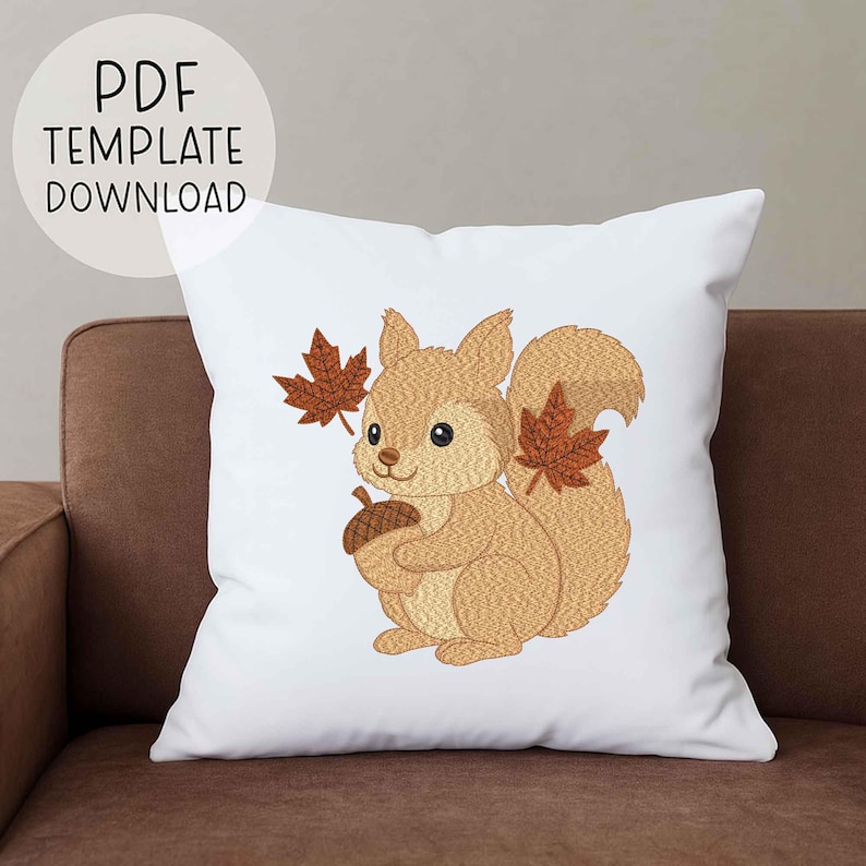 Squirrel Embroidery Design, Cute Woodland Animal With Acorn Machine ...
