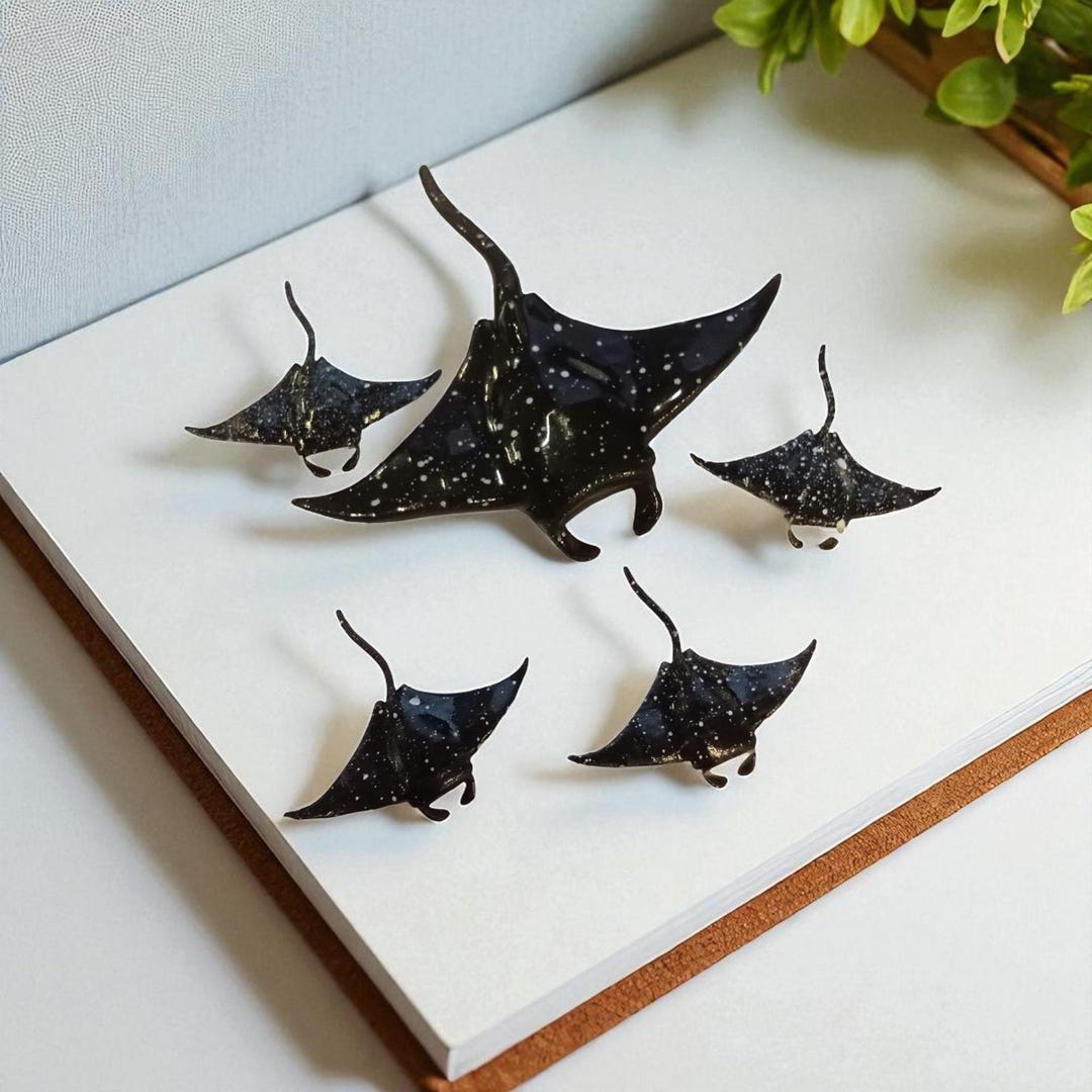 Miniature Resin Sea Stingray Figurines: Galaxy Ocean Art Decor - Etsy