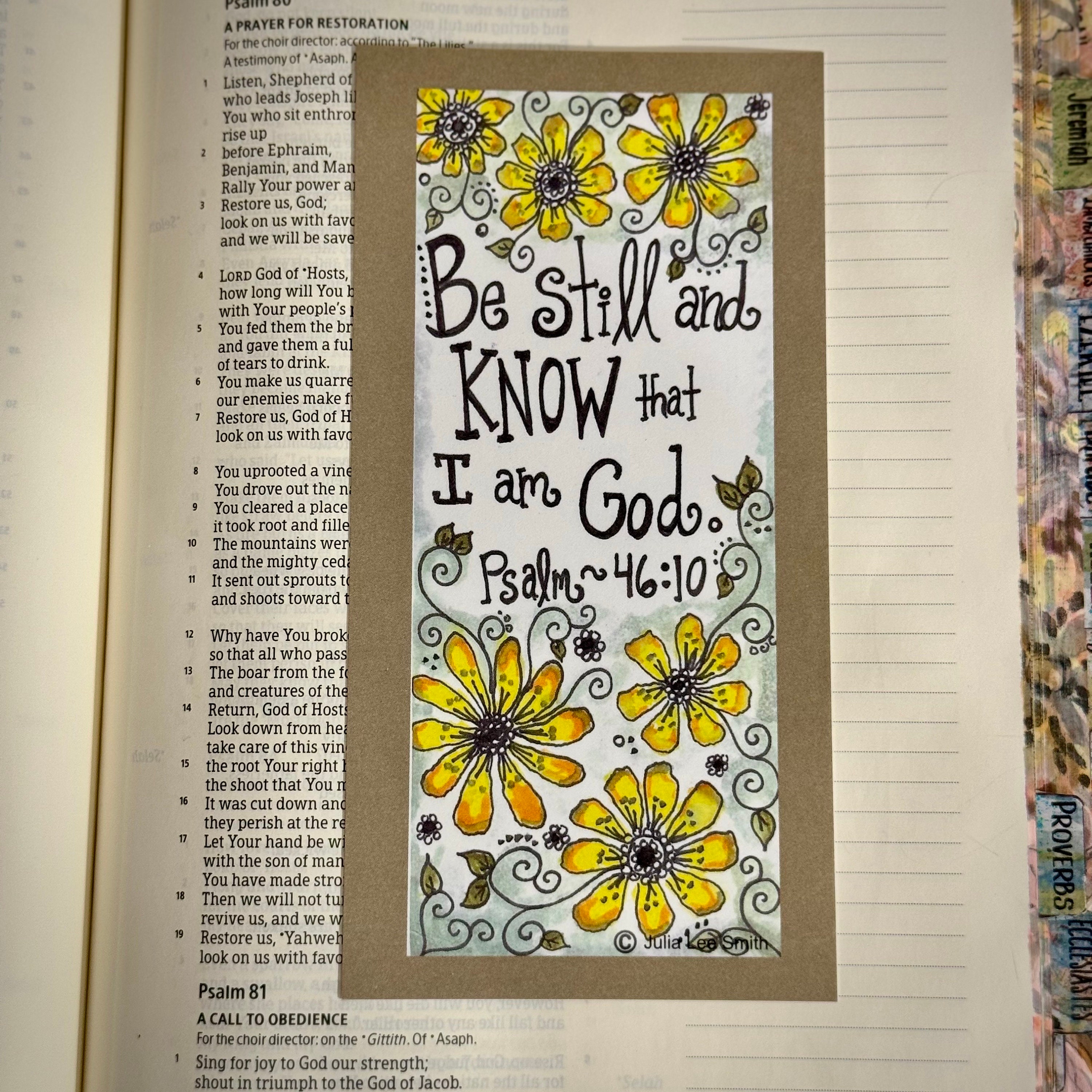 Be Still and Know That I Am God Scripture Watercolor Bookmark ...