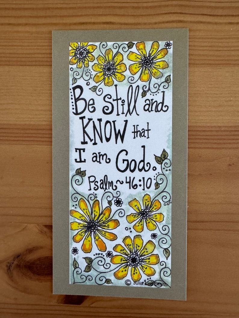 Be Still and Know That I Am God Scripture Watercolor Bookmark ...