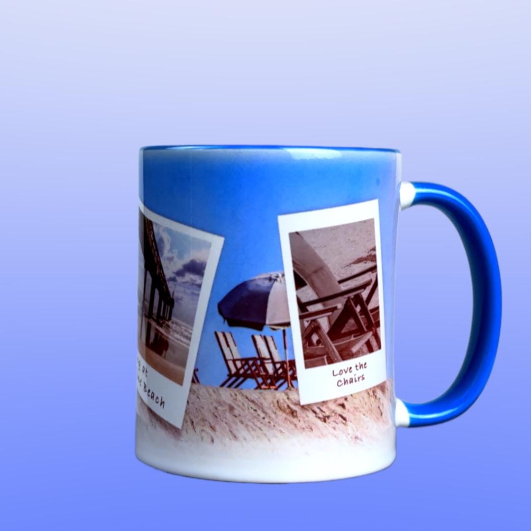 Personalized Beach Scene Mug: Photo Coffee Mug, 11 Oz Dishwasher-safe ...