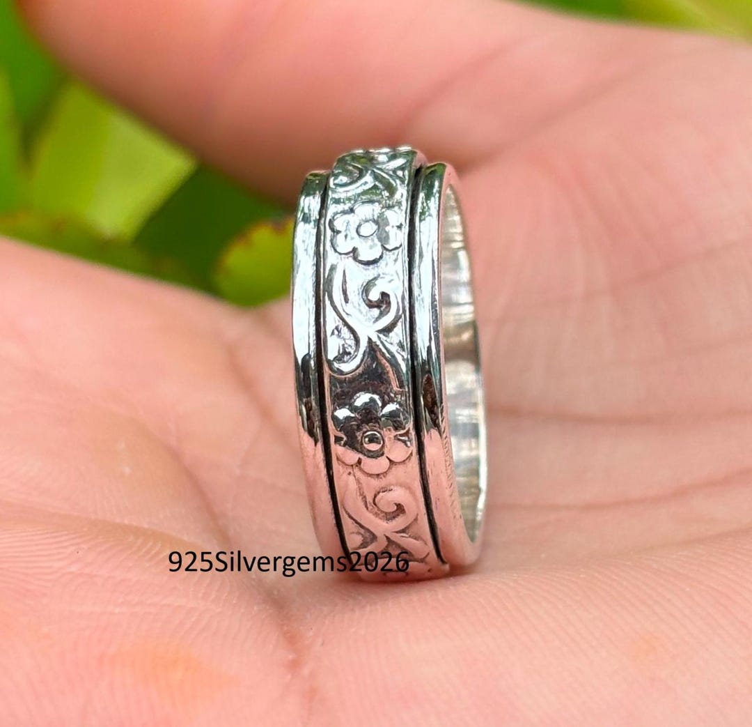 Handmade Sterling Silver Spinner Ring: 925 Stacking Jewelry - Etsy