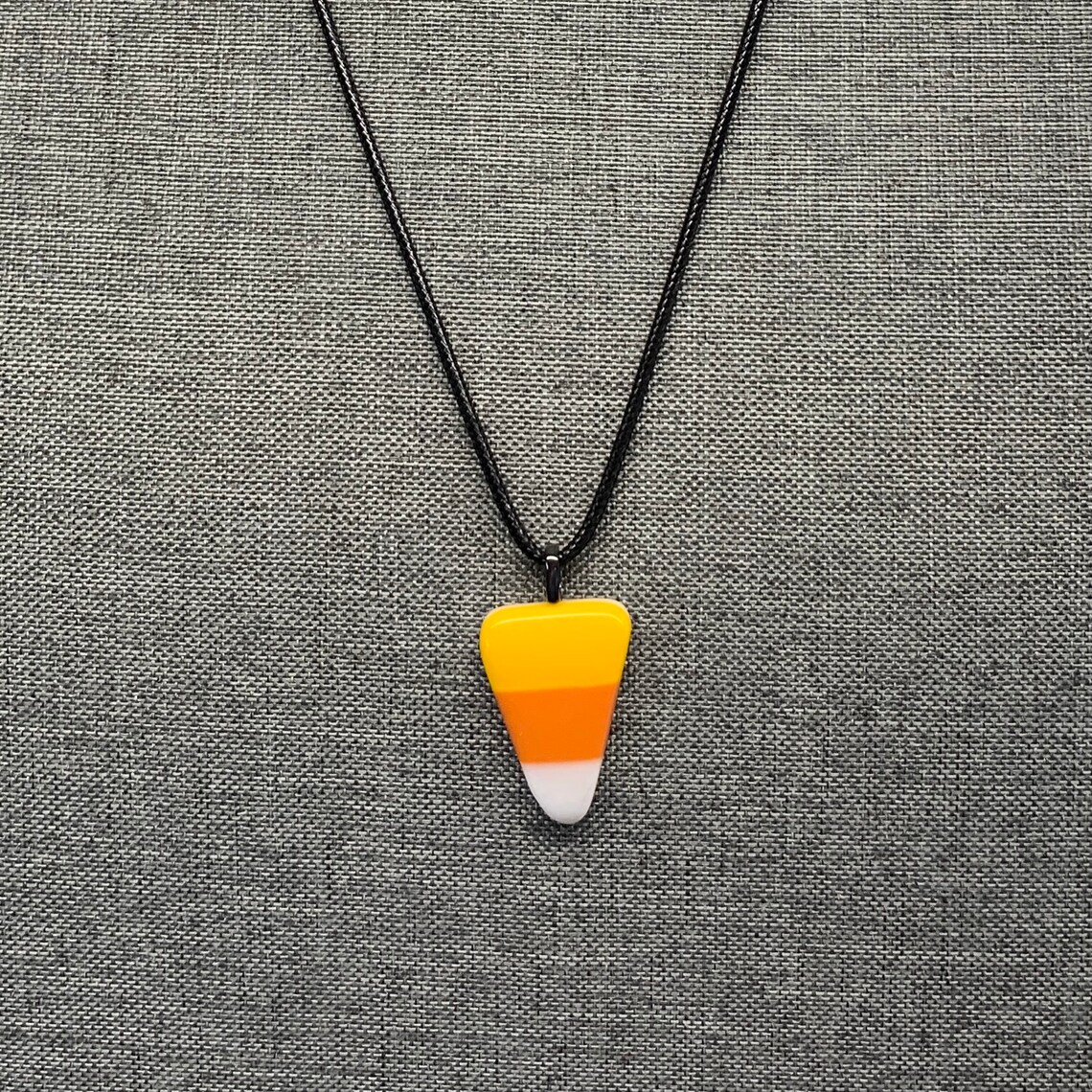 Candy Corn Pendant Fused Glass Yellow Orange White - Etsy