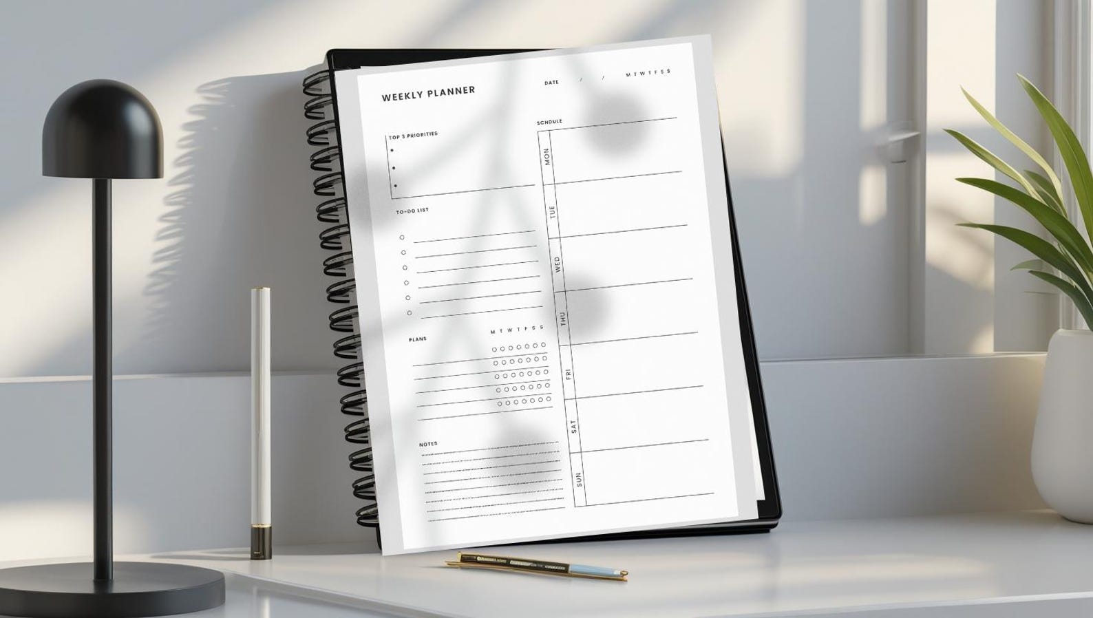 Minimalist Weekly Planner Printable: Undated A4 A5 Letter Sizes (PDF ...