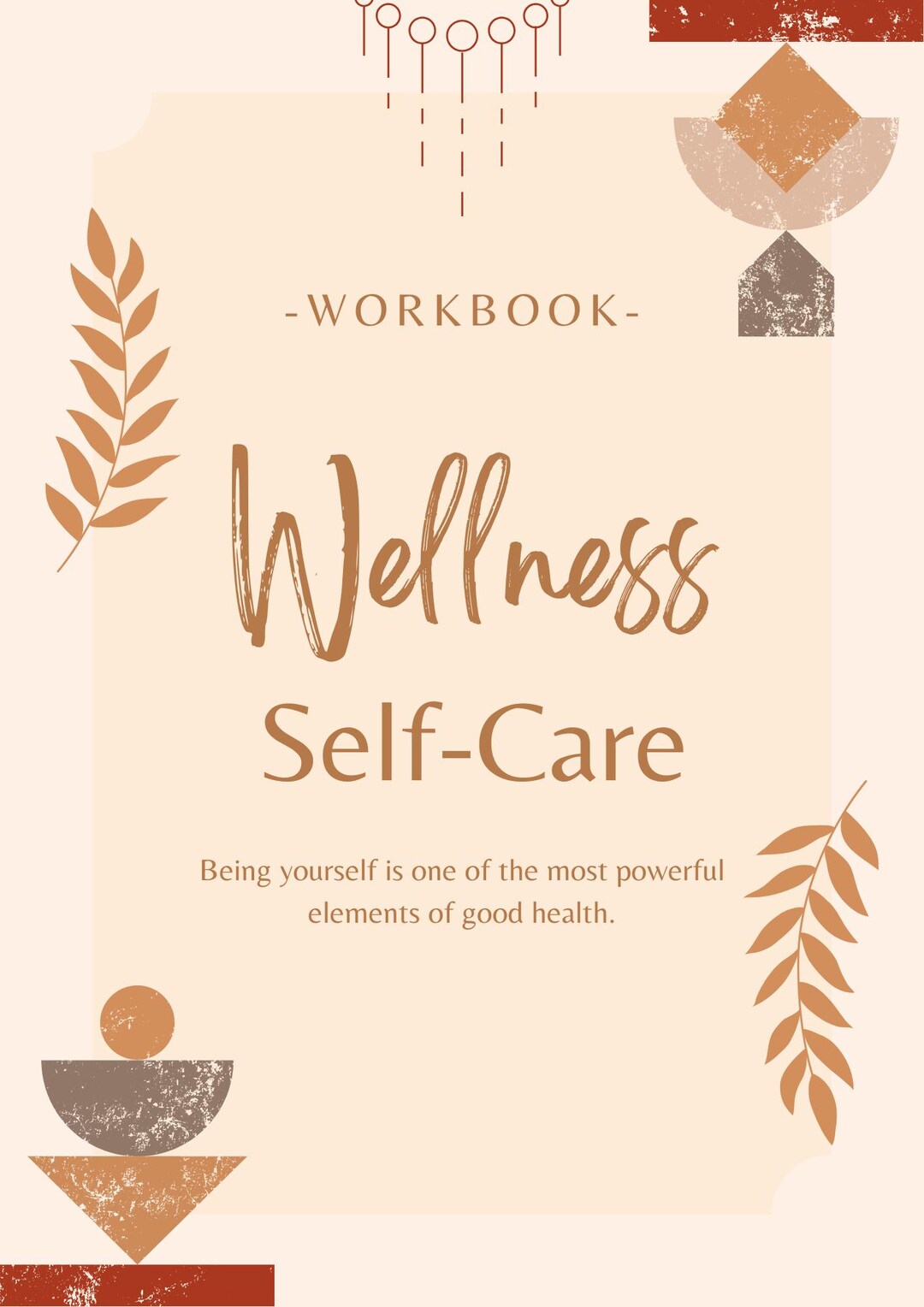 Editable Self-care Workbook Template | Wellness Journal, Mindfulness ...