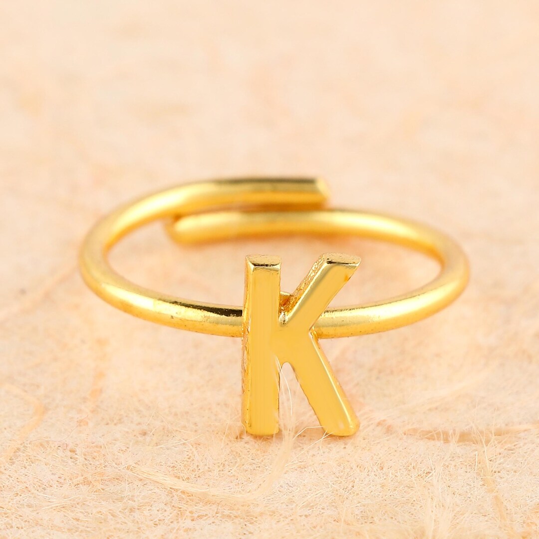 Adjustable Letter K Ring Crafted With Gold Plated Minimalist Design - Etsy