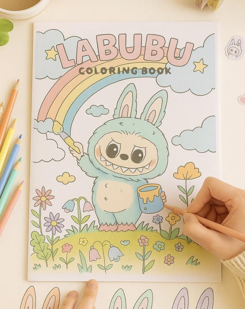 Labubu Coloring Book – Cozy Chaos | Fantasy & Baking | 20 Magical Pages ...