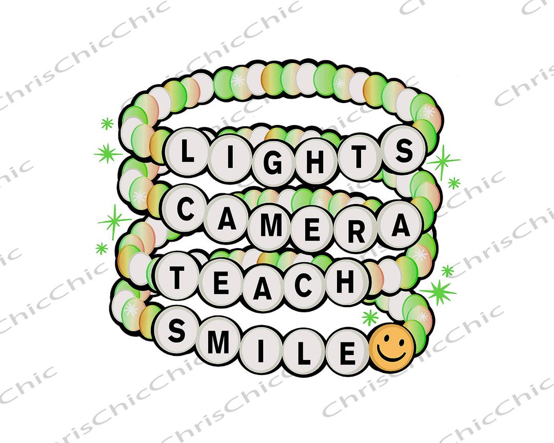Lights Camera Teach Smile Shirt PNG, Teacher Groovy Shirt PNG, Back to ...