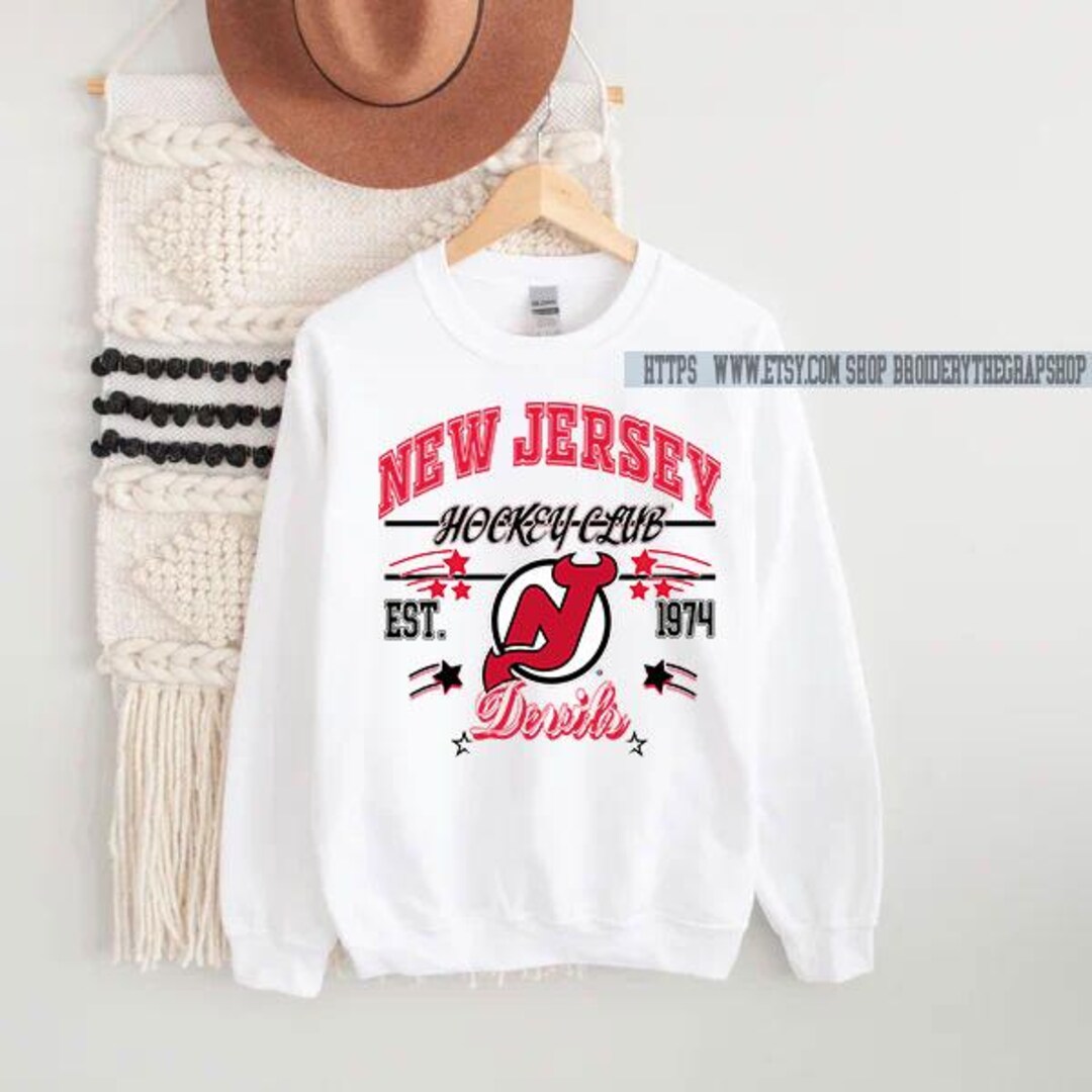 New Jersey Devil Sweatshirt, Vintage New Jersey Hockey Shirt, New ...
