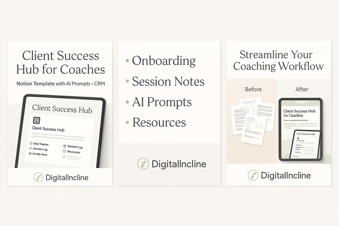 Client Success Hub for Coaches – Notion CRM Template + AI Prompts - Etsy