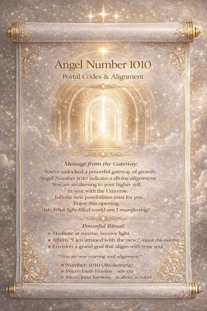 Angel Number 1010 Portal Print – Soul Alignment Art (digital Download ...