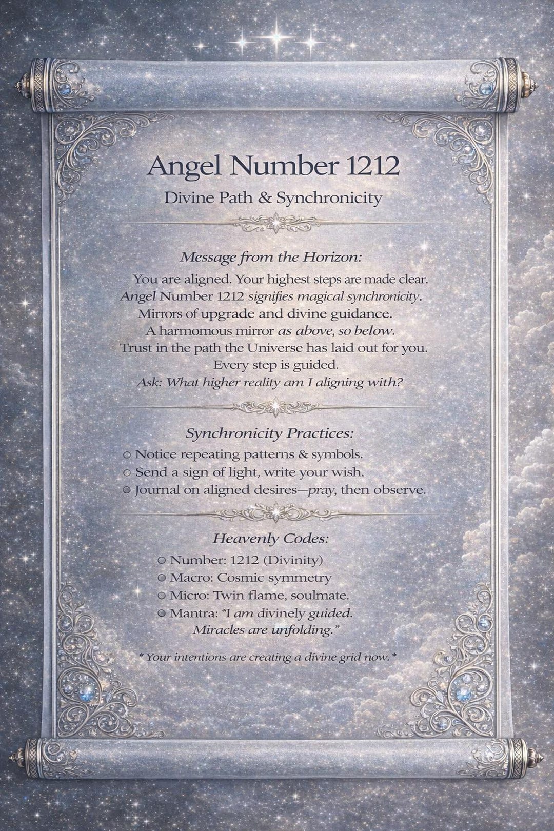 Angel Number 1212 Scroll – Twin Flame, Divine Synchronicity (digital ...