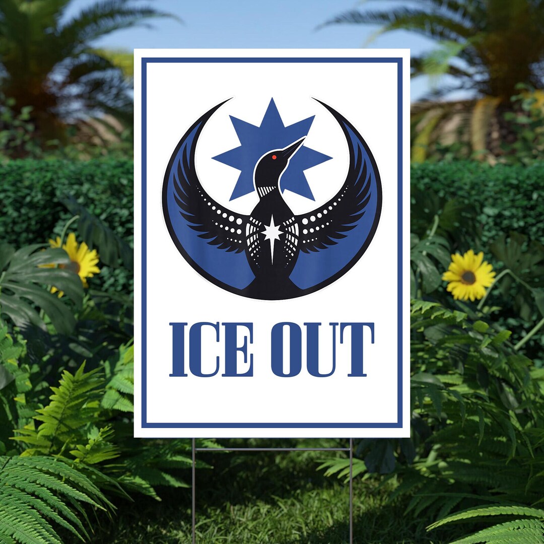 ICE Out Minnesota Yard Sign, Anti ICE Protest Lawn Sign, Political ...
