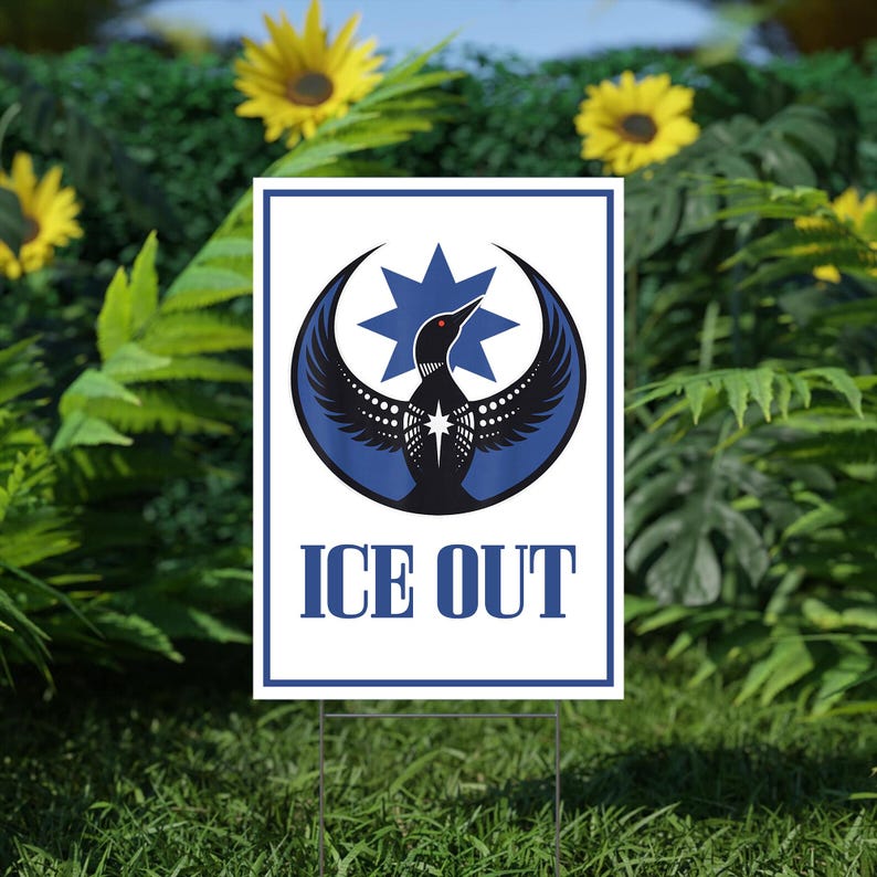 ICE Out Minnesota Yard Sign, Anti ICE Protest Lawn Sign, Political ...