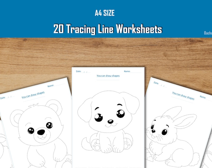 60 Preschool Line Tracing Worksheets Bundle, Fine Motor Pre-writing ...