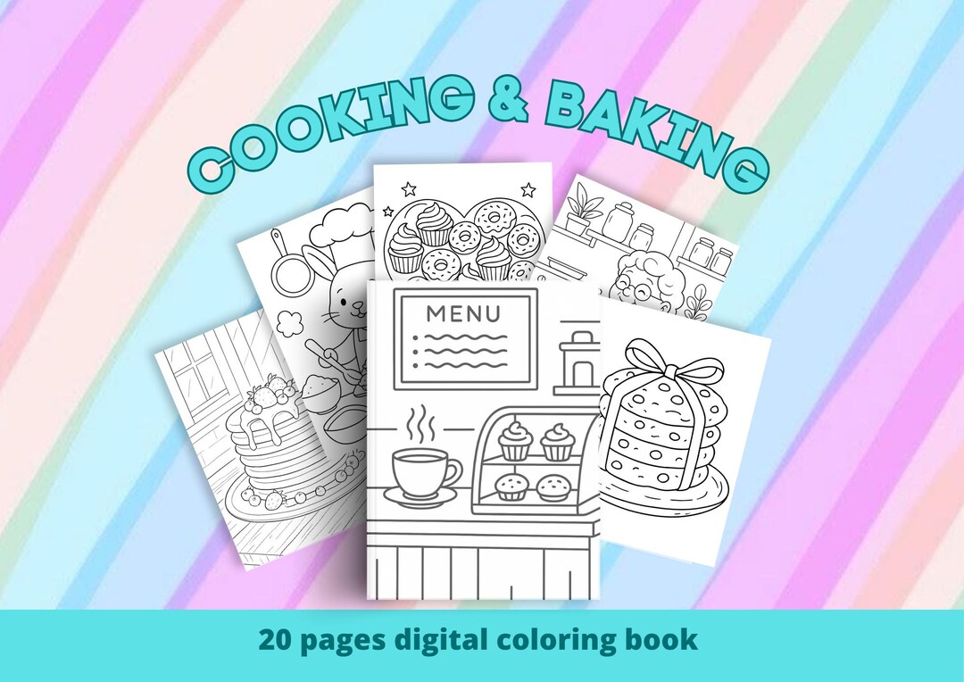 Kawaii Cooking & Baking Coloring Book – 20 Cute Pages of Adorable Food ...