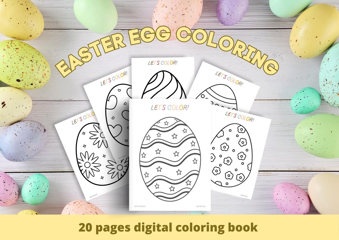 Easter Egg Coloring Book for Kids | 20 Printable Easter Egg Coloring ...