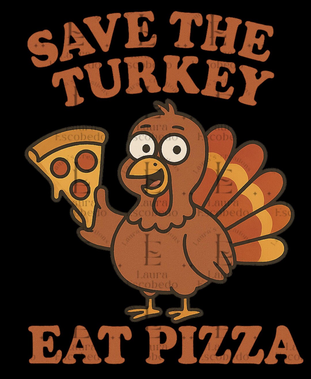 Save the Turkey, Eat Pizza - Kids Image - Etsy