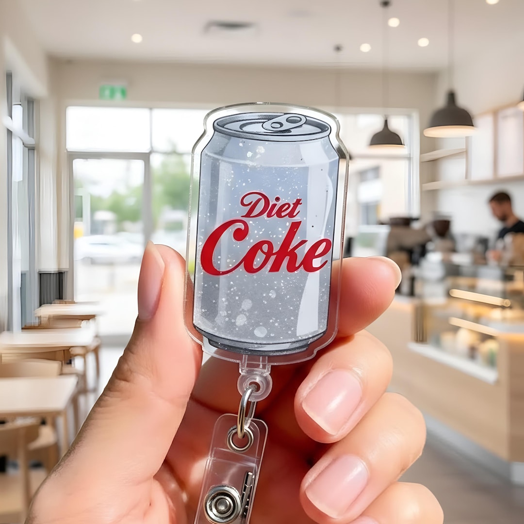 Diet Coke Badge Reel, Can ID Holder, Cute Work Accessory, Special Badge ...