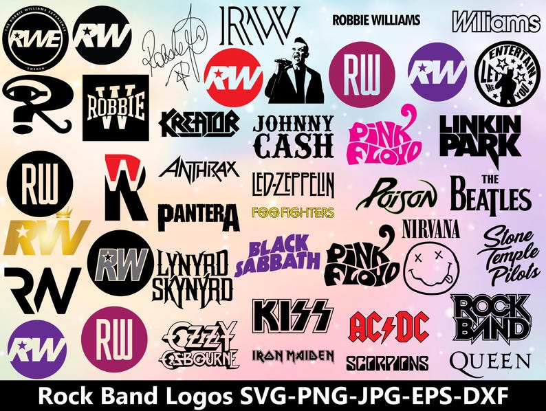Rock Band Logo SVG Bundle: Heavy Metal Graphics, Grunge Art (digital ...
